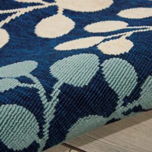 Nourison Caribbean Contemporary Navy 2'6" x 4' Area -Rug, Easy -Cleaning, Non Shedding, Bed Room, Living Room, Dining Room, Kitchen (2x4)