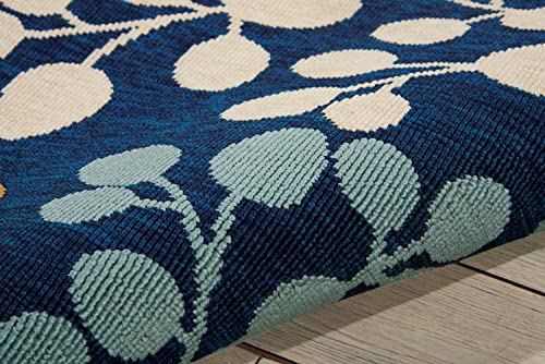 Nourison Caribbean Contemporary Navy 2'6" x 4' Area -Rug, Easy -Cleaning, Non Shedding, Bed Room, Living Room, Dining Room, Kitchen (2x4)