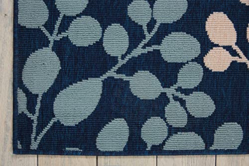 Nourison Caribbean Contemporary Navy 2'6" x 4' Area -Rug, Easy -Cleaning, Non Shedding, Bed Room, Living Room, Dining Room, Kitchen (2x4)