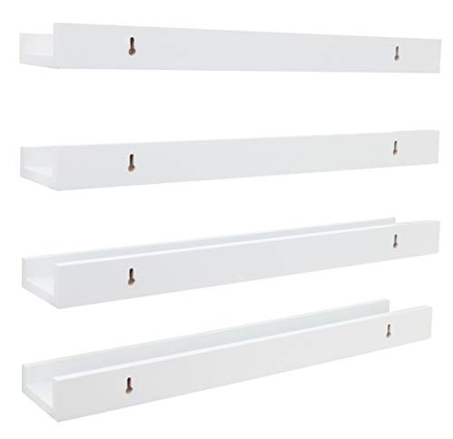 Kiera Grace Modern Floating-Shelves, Set of 4, White