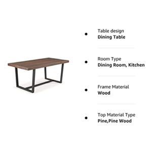 Walker Edison Andre Modern Solid Wood Dining Table, 72 Inch, Mahogany