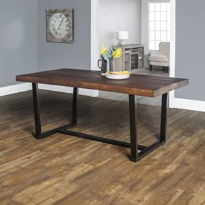 Walker Edison Andre Modern Solid Wood Dining Table, 72 Inch, Mahogany