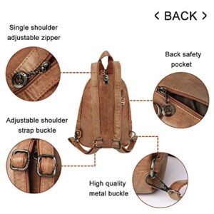 FANCELINE Small Backpack Purse for Women Fashion PU Leather Backpack Convertible Ladies Sling Bag