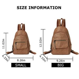 FANCELINE Small Backpack Purse for Women Fashion PU Leather Backpack Convertible Ladies Sling Bag