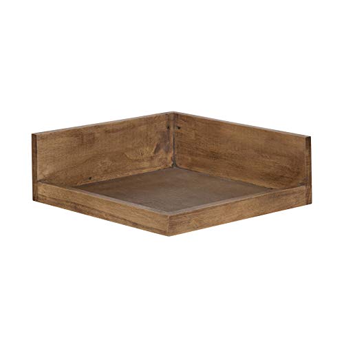 Kate and Laurel Levie Corner Shelf, Set of 3, Rustic Natural, Modern Farmhouse-Inspired Wood Shelf