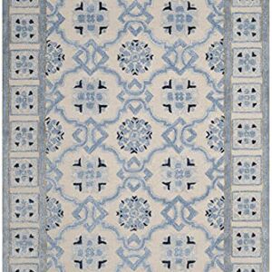 Safavieh Bella Collection 6' x 9' Ivory/Blue BEL155A Handmade Premium Wool & Viscose Area Rug