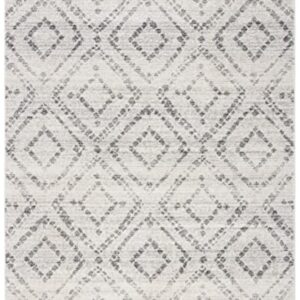 SAFAVIEH Adirondack Collection 8' x 10' Light Grey/Grey ADR131C Modern Diamond Distressed Non-Shedding Living Room Bedroom Dining Home Office Area Rug