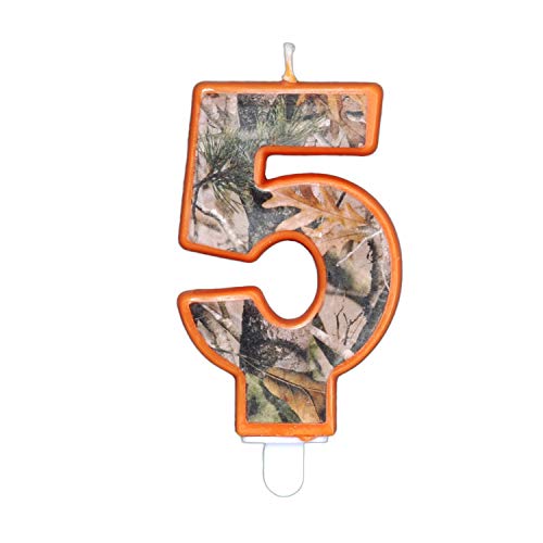 Camo Birthday 3 Inch Number "5" Five Candle, Next Camo Party Collection by Havercamp