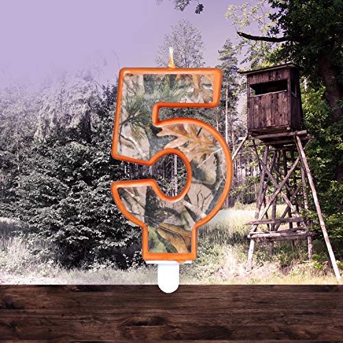 Camo Birthday 3 Inch Number "5" Five Candle, Next Camo Party Collection by Havercamp