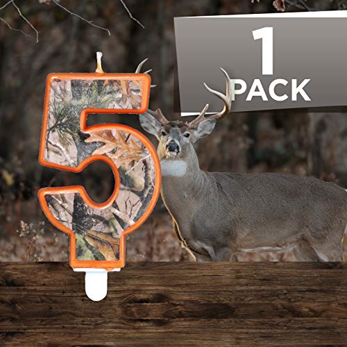 Camo Birthday 3 Inch Number "5" Five Candle, Next Camo Party Collection by Havercamp