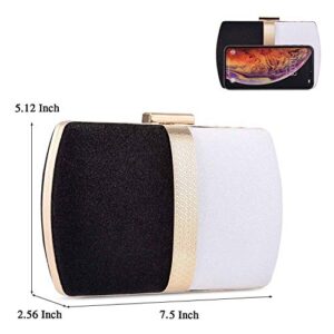 Selighting Glitter Clutch Evening Bags for Women Formal Bridal Wedding Clutches Purses Prom Cocktail Party Handbags Black White