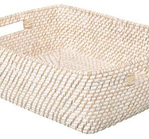 KOUBOO 1060086 Laguna Liner, White-Wash Rattan Shelf Basket