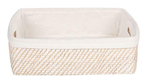 KOUBOO 1060086 Laguna Liner, White-Wash Rattan Shelf Basket