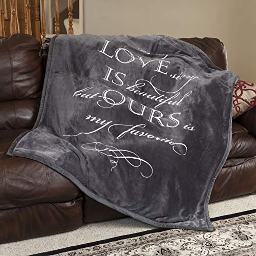 Soft Sentiments Outrageously Soft Reversible Velvet Ultra Plush Throw - 50 x 60 Inch - Love is Ours