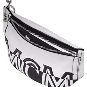 MCM Women's Black/White Contrast Leather Mini Crossbody Chain Bag MWR9ACL12WT001