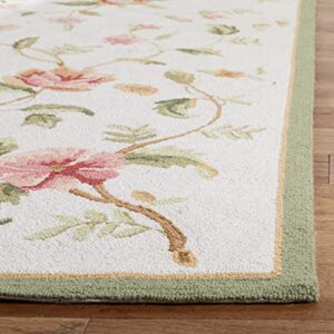 SAFAVIEH Chelsea Collection 3'9" x 5'9" Ivory HK263A Hand-Hooked French Country Wool Area Rug