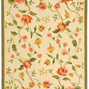 SAFAVIEH Chelsea Collection 3'9" x 5'9" Ivory HK263A Hand-Hooked French Country Wool Area Rug