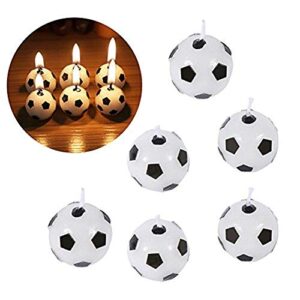 6pcs cute soccer ball football birthday party cake candles decorations supplies tool for kids toy gift decorations for home black/red (sent in random)