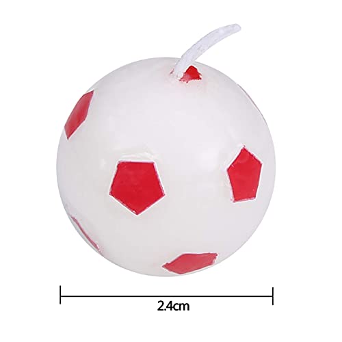 6Pcs Cute Soccer Ball Football Birthday Party Cake Candles Decorations Supplies Tool for Kids Toy Gift Decorations for Home Black/Red (Sent in Random)