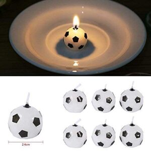 6Pcs Cute Soccer Ball Football Birthday Party Cake Candles Decorations Supplies Tool for Kids Toy Gift Decorations for Home Black/Red (Sent in Random)