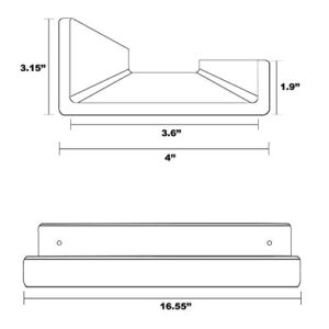 Sanasic Set of 3 Acrylic Floating Wall Shelves, Display Ledges Storage Organizer for Bedroom Bathroom Kitchen Office, 16.5" L x 4" D x 3" H