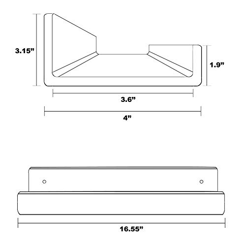 Sanasic Set of 3 Acrylic Floating Wall Shelves, Display Ledges Storage Organizer for Bedroom Bathroom Kitchen Office, 16.5" L x 4" D x 3" H