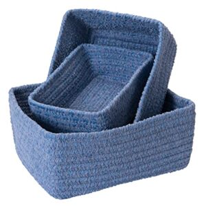 colonial mills chenille soft nursery nesting 3-piece basket set ice blue