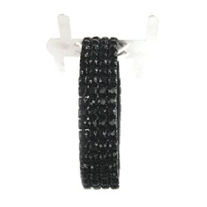 corsage wristlet with rhinestone band, 1-pack (black)