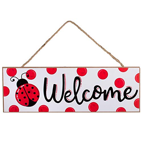 Craig Bachman 15" Wooden Sign: Welcome Ladybug: AP803299