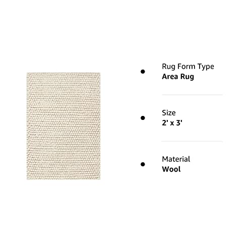 SAFAVIEH Natura Collection 2' x 3' Ivory NAT620A Handmade Premium Wool Accent Rug