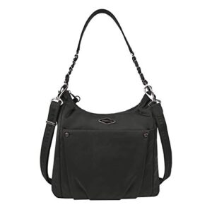 travelon hobo crossbody bag, black, one size