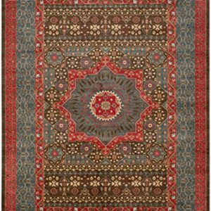 SAFAVIEH Mahal Collection 8' x 11' Navy / Red MAH620C Traditional Oriental Non-Shedding Living Room Bedroom Dining Home Office Area Rug