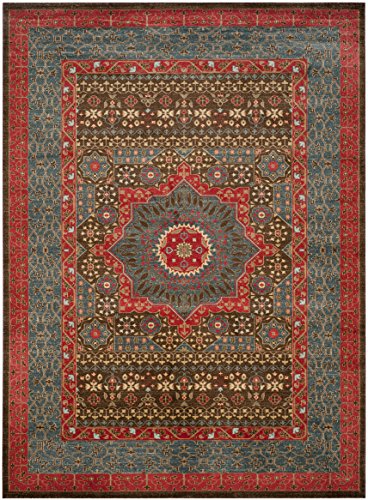 SAFAVIEH Mahal Collection 8' x 11' Navy / Red MAH620C Traditional Oriental Non-Shedding Living Room Bedroom Dining Home Office Area Rug