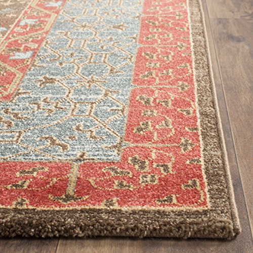 SAFAVIEH Mahal Collection 8' x 11' Navy / Red MAH620C Traditional Oriental Non-Shedding Living Room Bedroom Dining Home Office Area Rug