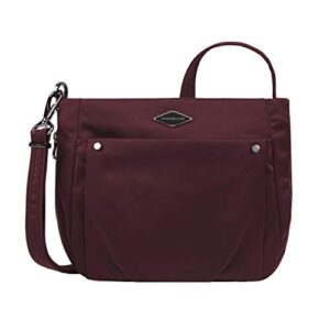 travelon expansion crossbody bag, wine, one size