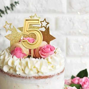 Dollet 3.93” Large Gold Birthday Candle Number 1 Cake Candle Topper for Kid’s/Adult’s Birthday Party