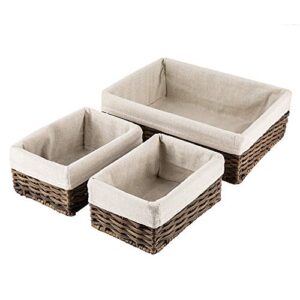 hosroome handmade storage basket wicker baskets for organizing shelf baskets woven decorative home storage bins decorative baskets organizing baskets nesting baskets(set of 3,brown)