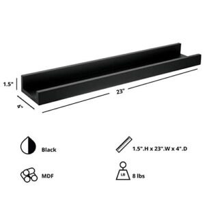 Kiera Grace Kieragrace Modern Floating-Shelves, 23-Inch by 4-Inch, Black