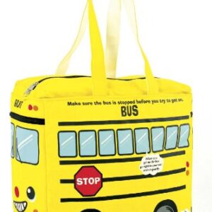 Insulated Canvas School Bus Teachers Tote Bag - Yellow