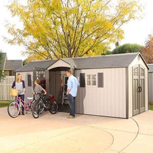 Lifetime 60127 20 x 8 Ft. Outdoor Storage Shed, Desert Sand