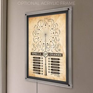 MIGHTYPRINT Harry Potter - Spells and Charms - Wand Patterns - Durable 17” x 24" Wall Art – NOT Made of Paper – Officially Licensed Collectible