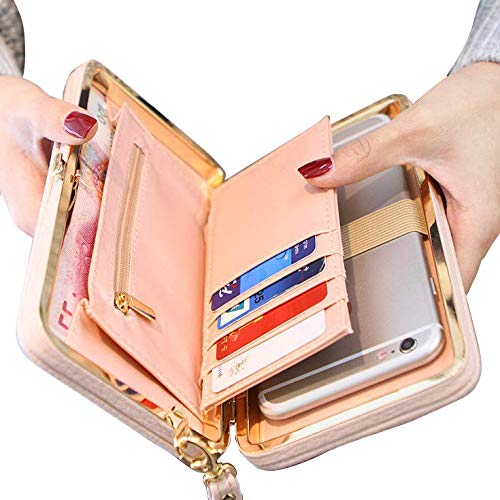 Achieer Women Bowknot Wallet Large Long Purse Phone Card Holder Clutch Capacity Pocket