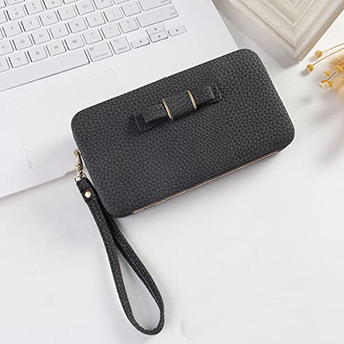 Achieer Women Bowknot Wallet Large Long Purse Phone Card Holder Clutch Capacity Pocket