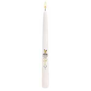 cb church supply hand decorated 10-inch sacramental taper candles with gift boxes by will & baumer, 24-count, rcia