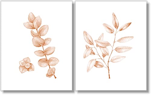 Botanical Prints Wall Art - Watercolor Eucalyptus Leaf Prints (Set of 4) - 8x10 - Unframed