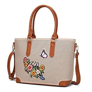 MKF Shoulder Handbag for Women: PU Leather Satchel-Tote Bag, Top-Handle Purse, Ladies Pocketbook