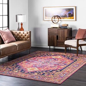 nuloom persian vonda area rug, 6′ 7″ x 9′, pink