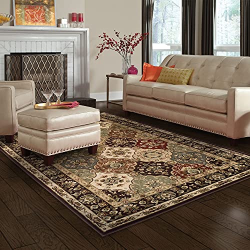 SUPERIOR Traditional Ornamental Floral Classic Formal Indoor Runner Rug, 2' 7" x 8', Chocolate