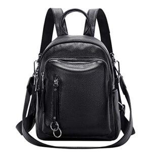 altosy fashion genuine leather backpack purse for women shoulder bag casual daypack small (s10 black)