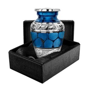 trupoint memorials cremation urns for human ashes – decorative urns, urns for human ashes female & male, urns for ashes adult female, funeral urns – 1 small keepsake, up to 3 oz, blue